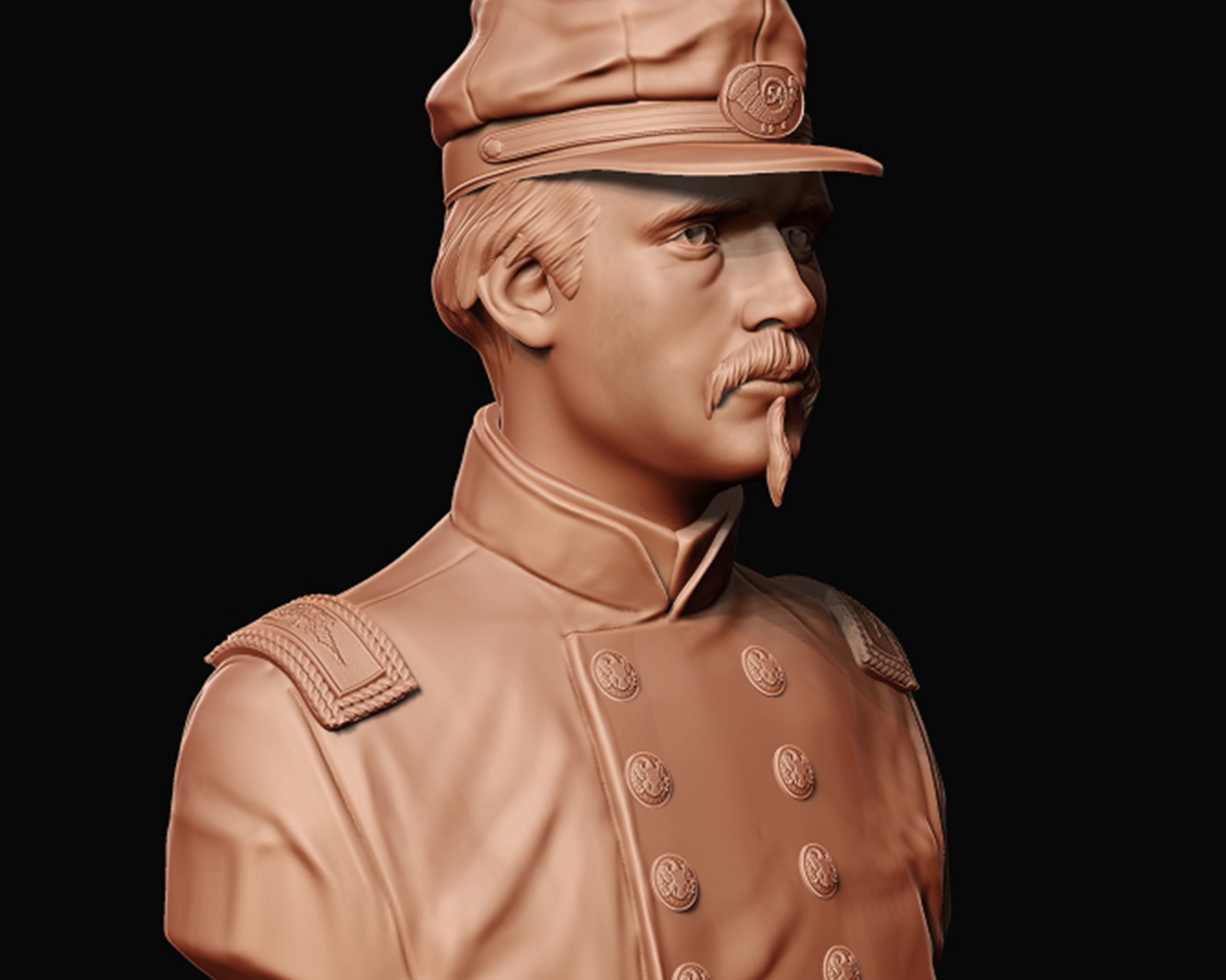 General Robert Gould Shaw bust sculpture 3D model 3D printable | CGTrader