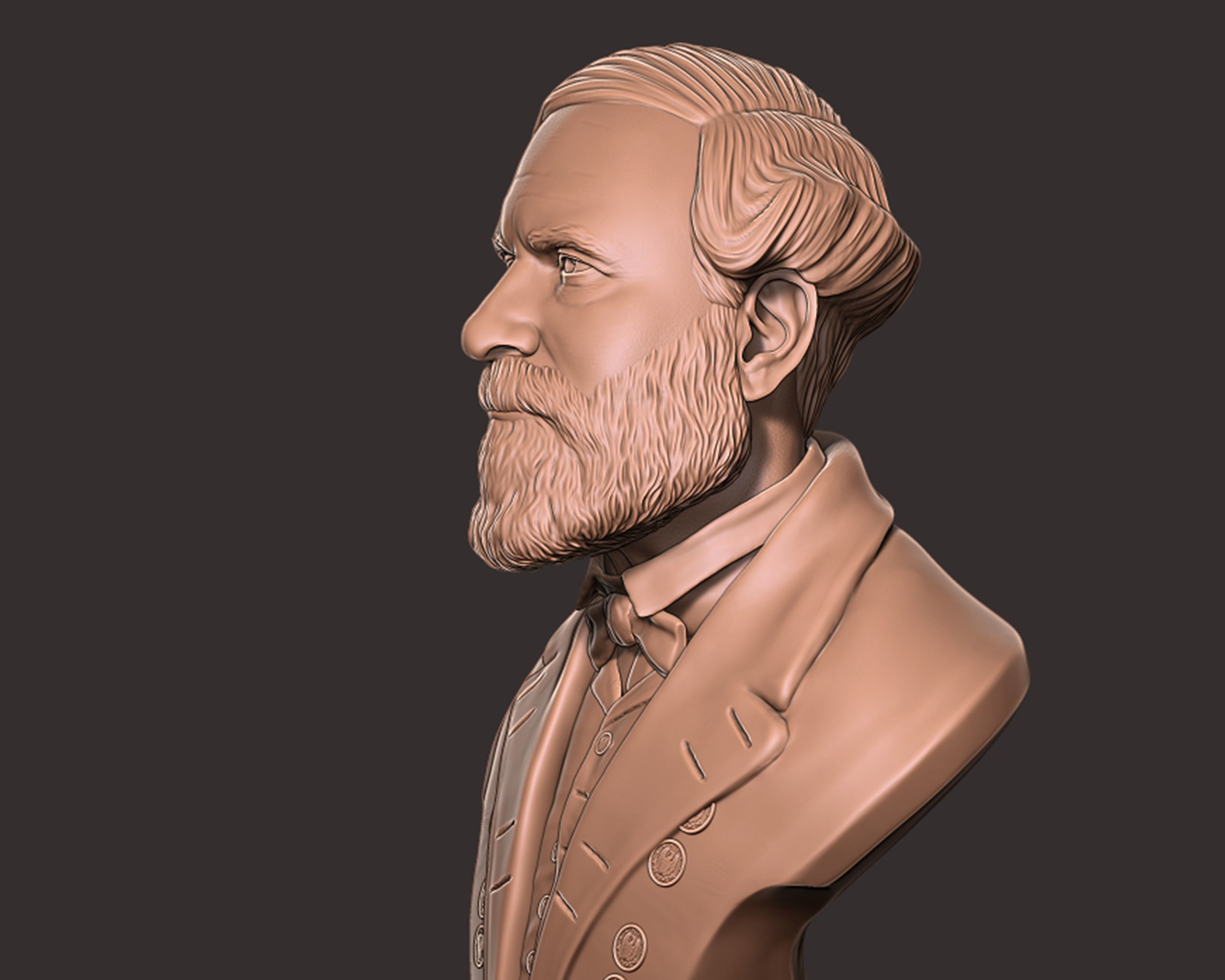 General Robert E Lee bust sculpture 3D model 3D printable | CGTrader