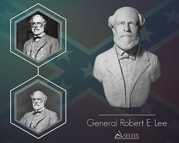 General Robert E Lee bust sculpture 3D model 3D printable | CGTrader