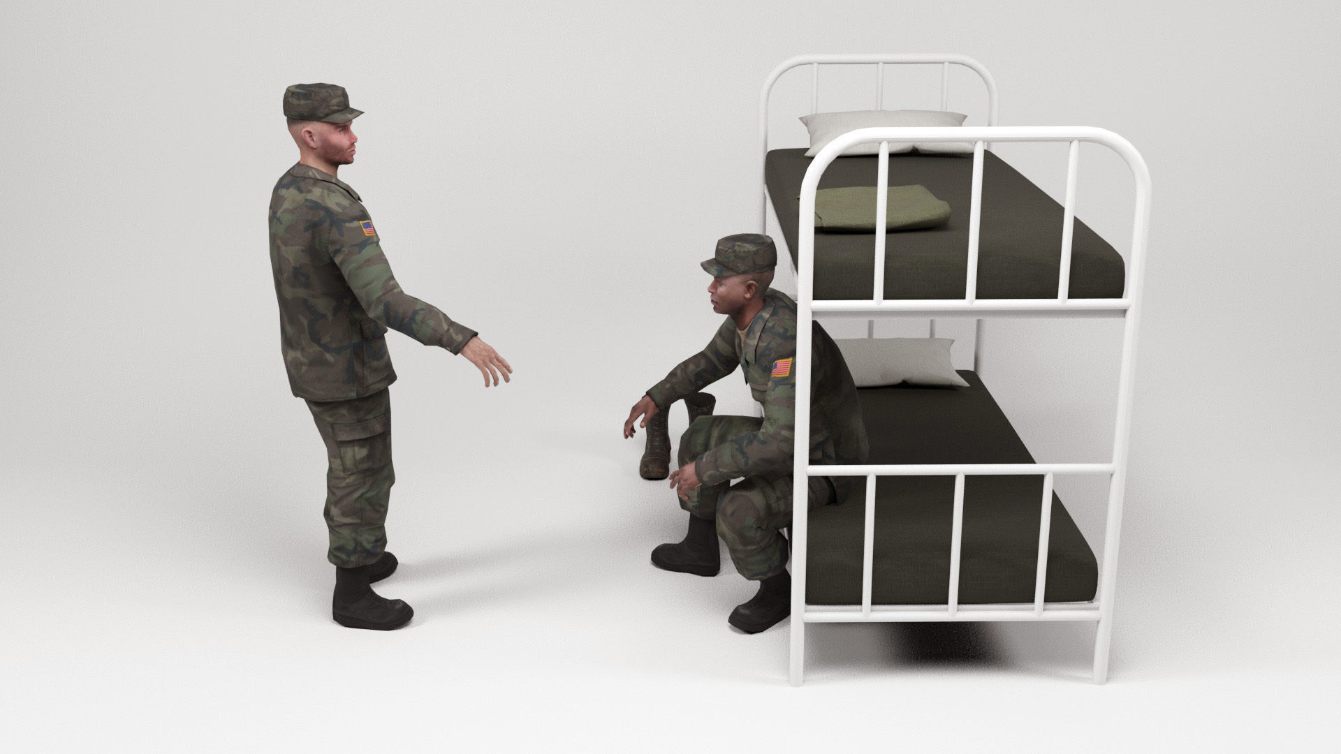 3D model Military Barracks - Scene 1 VR / AR / low-poly | CGTrader