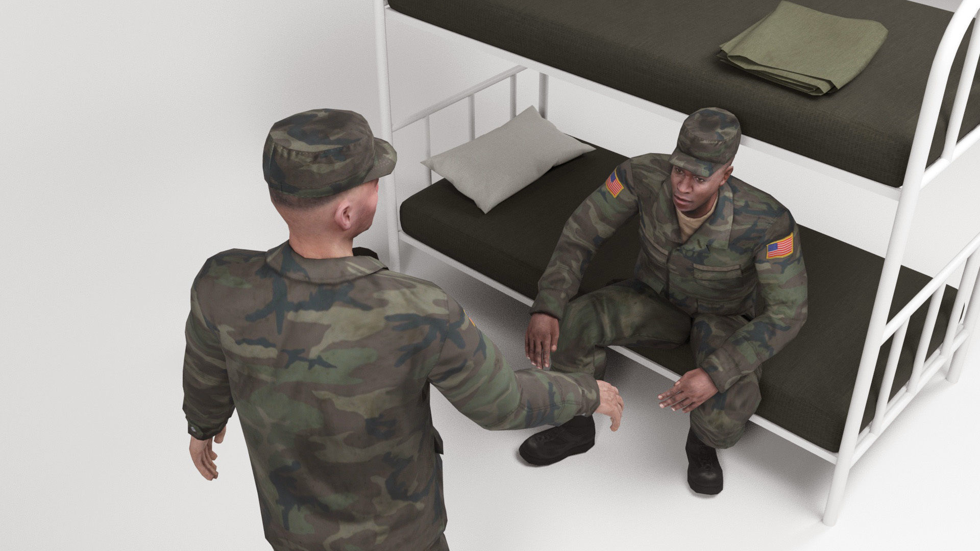 3D model Military Barracks - Scene 1 VR / AR / low-poly | CGTrader