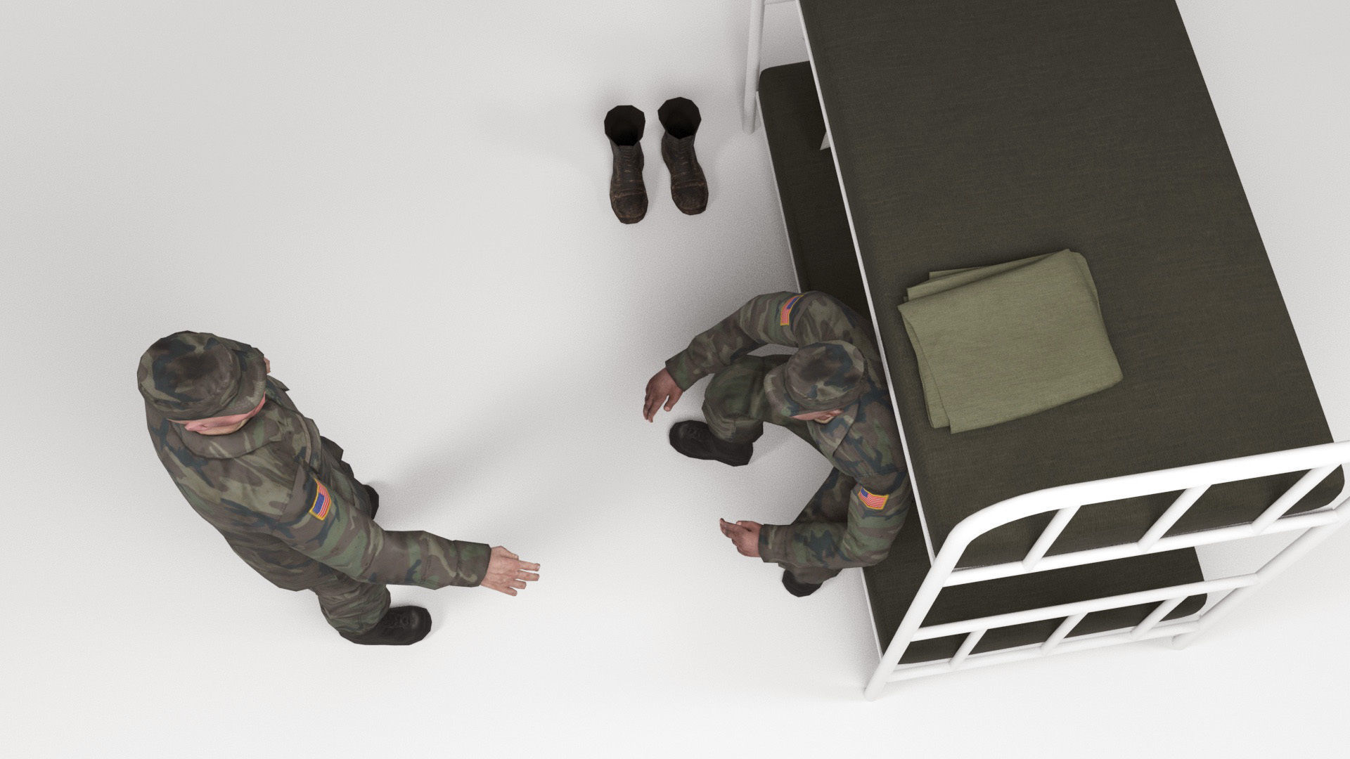 3D model Military Barracks - Scene 1 VR / AR / low-poly | CGTrader