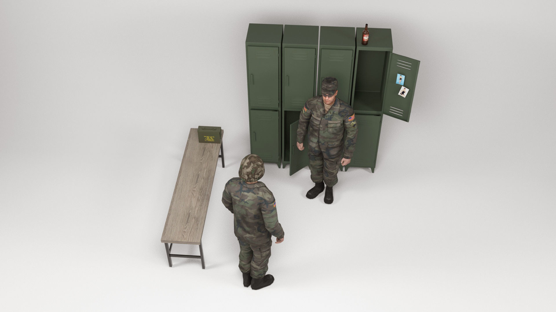 3D model Military Barracks - Scene 2 VR / AR / low-poly | CGTrader