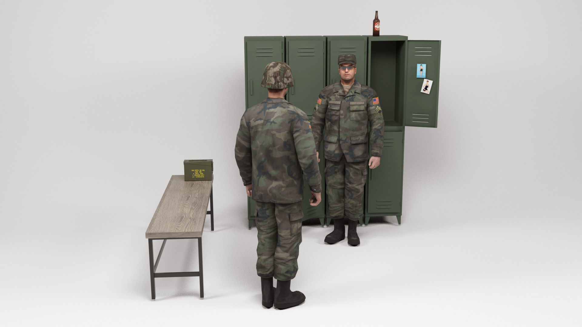 3D model Military Barracks - Scene 2 VR / AR / low-poly | CGTrader