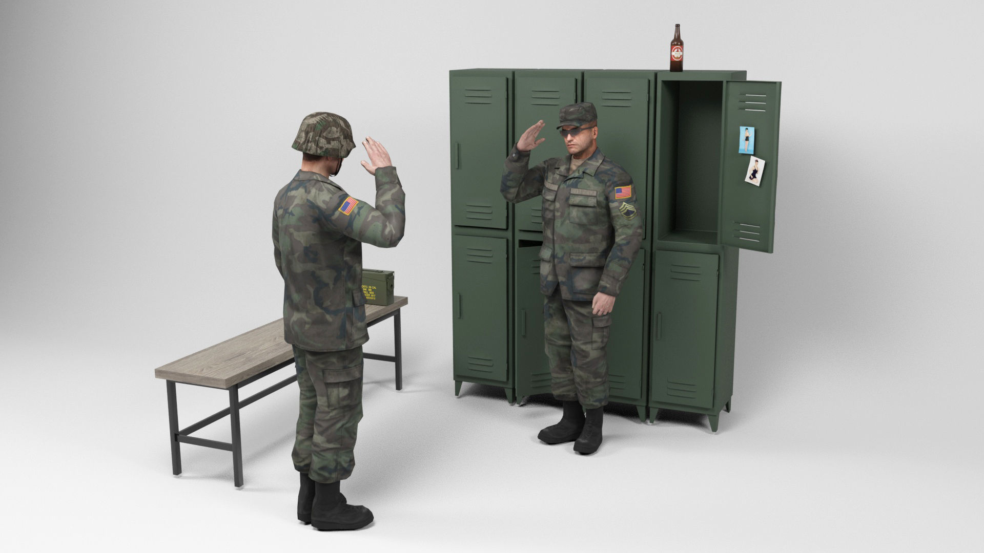 3D model Military Barracks - Scene 2 VR / AR / low-poly | CGTrader