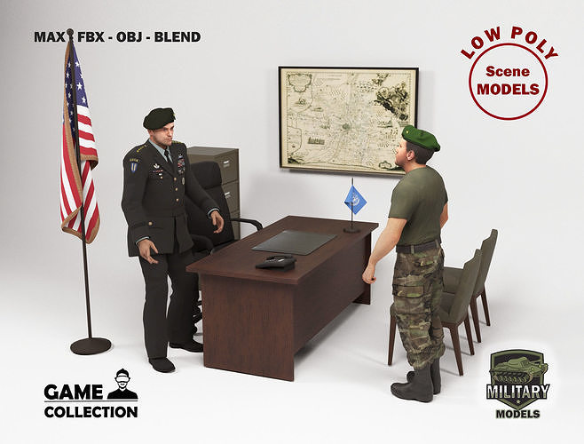 3D model Military Barracks - Scene 3 VR / AR / low-poly | CGTrader