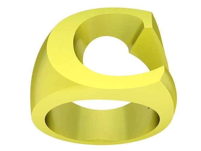 Letter C Ring Anphabet ring 4066 3D model 3D printable | CGTrader