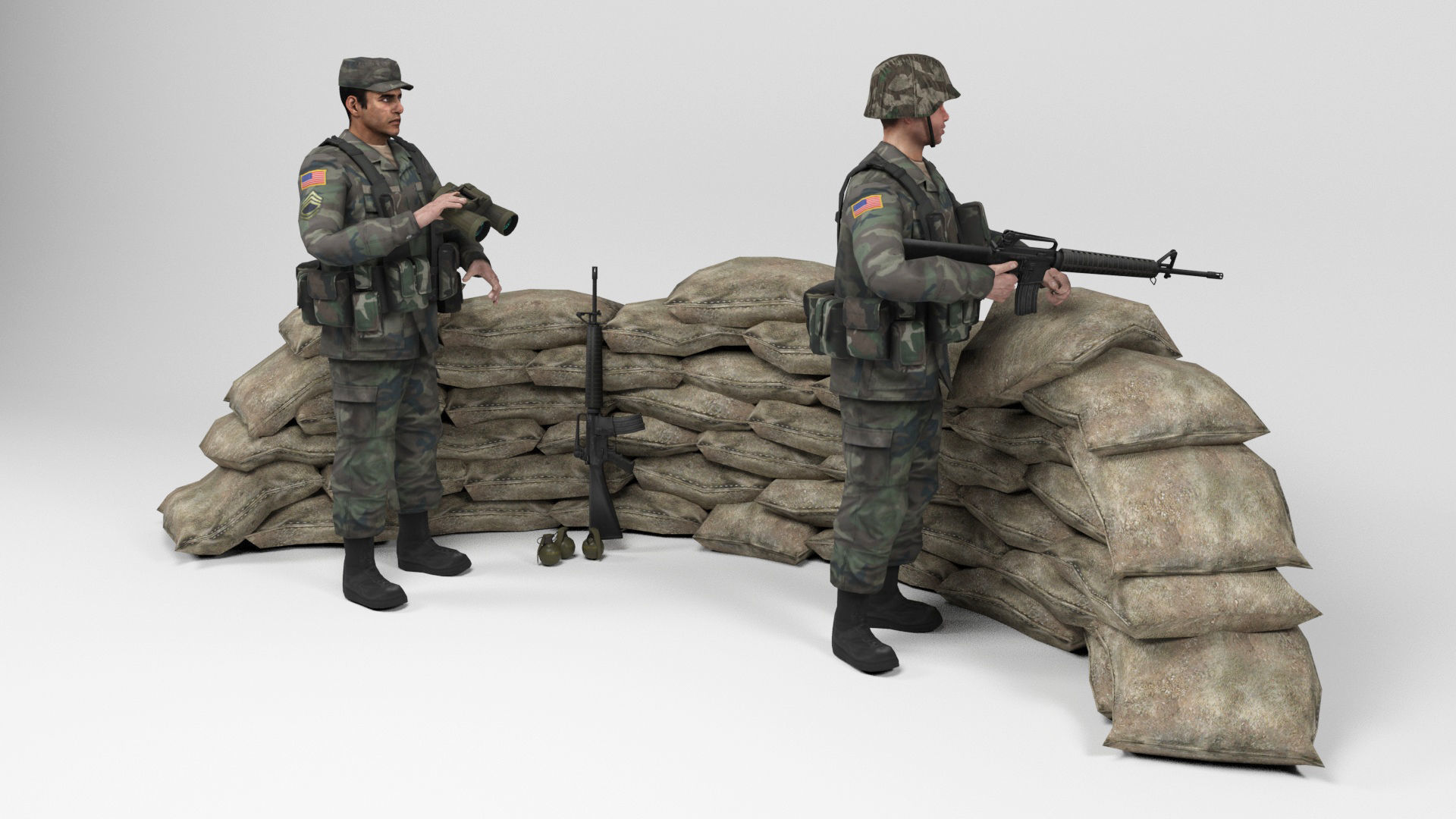 3D model Military Barracks - Scene 4 VR / AR / low-poly | CGTrader