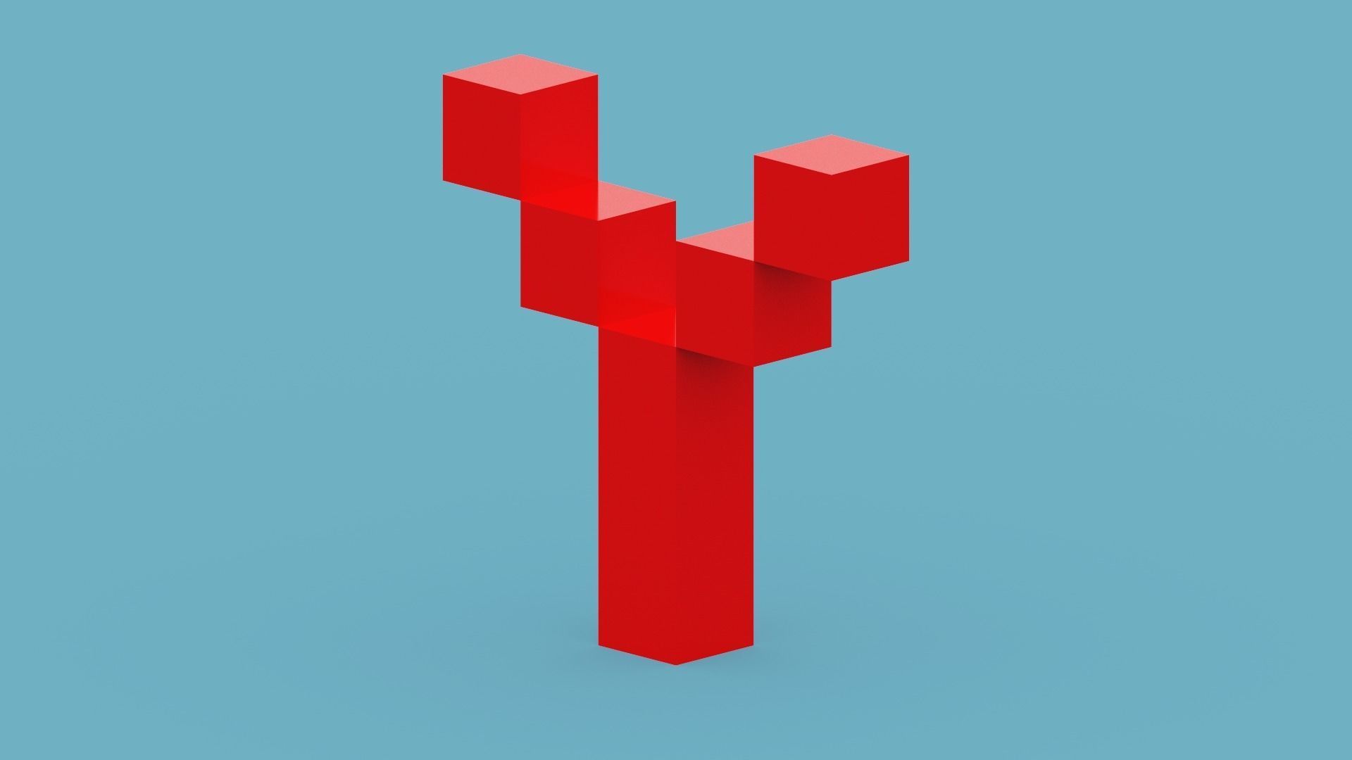 3D model Pixel Letter Y VR / AR / low-poly | CGTrader