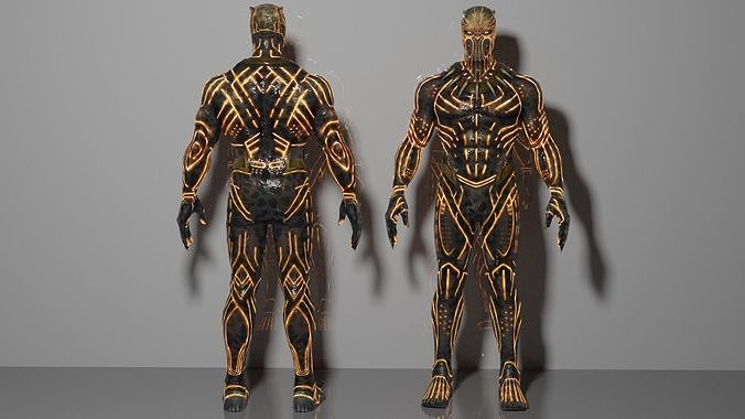 Killmonger avengers panther 3D model rigged | CGTrader