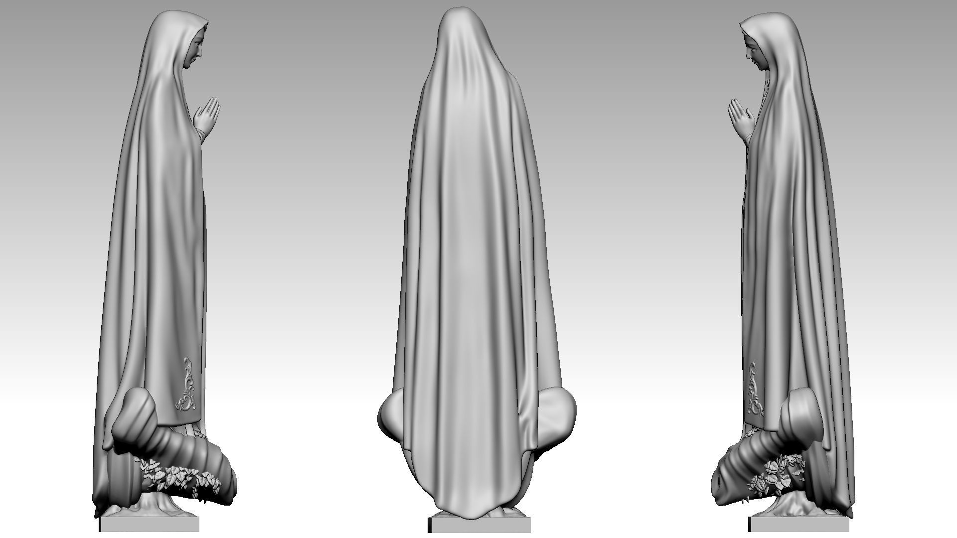 Our Lady of Fatima - Virgin Mary 3D model 3D printable | CGTrader