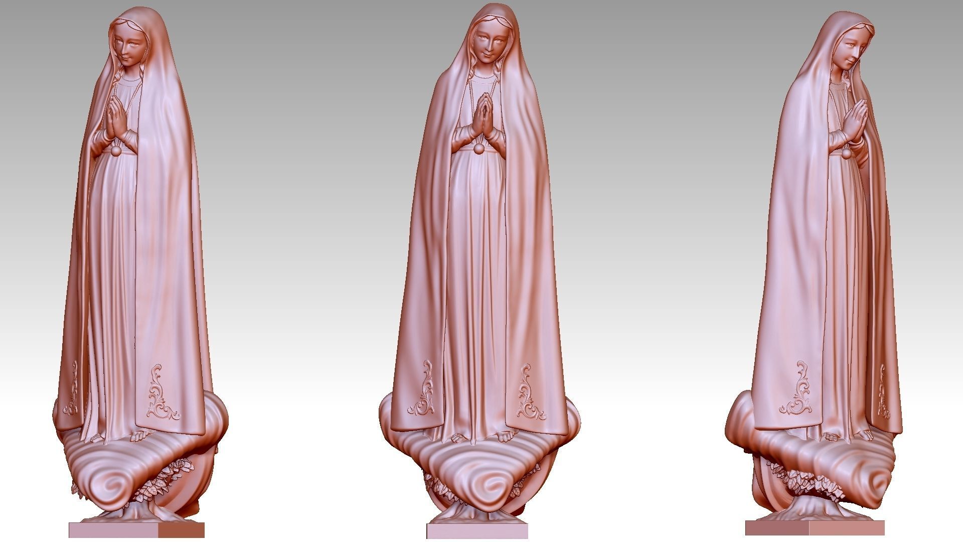 Our Lady of Fatima - Virgin Mary 3D model 3D printable | CGTrader