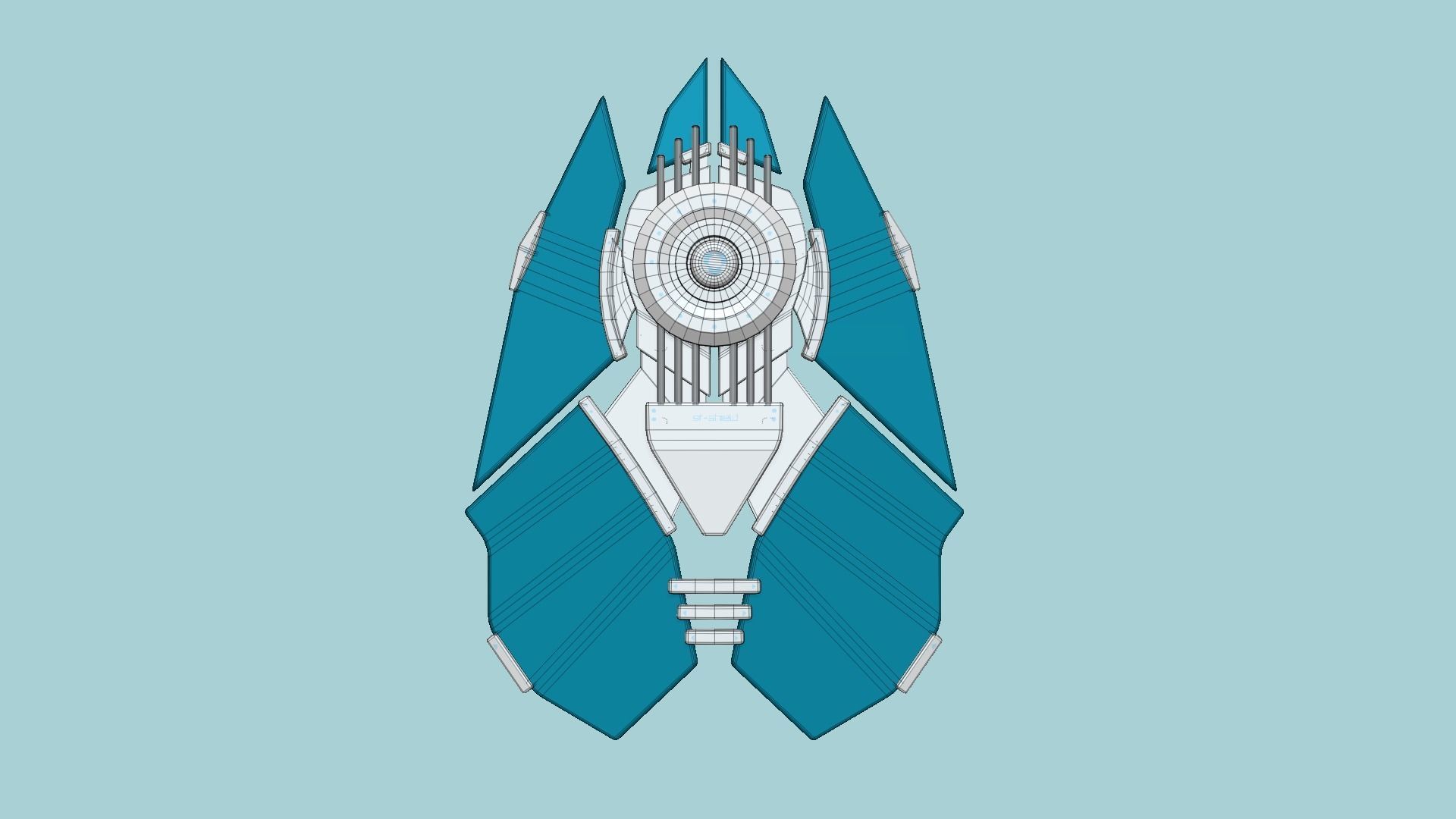 3D model SciFi Shield A02 White Blue - Sci Fi Weapon Design VR / AR ...