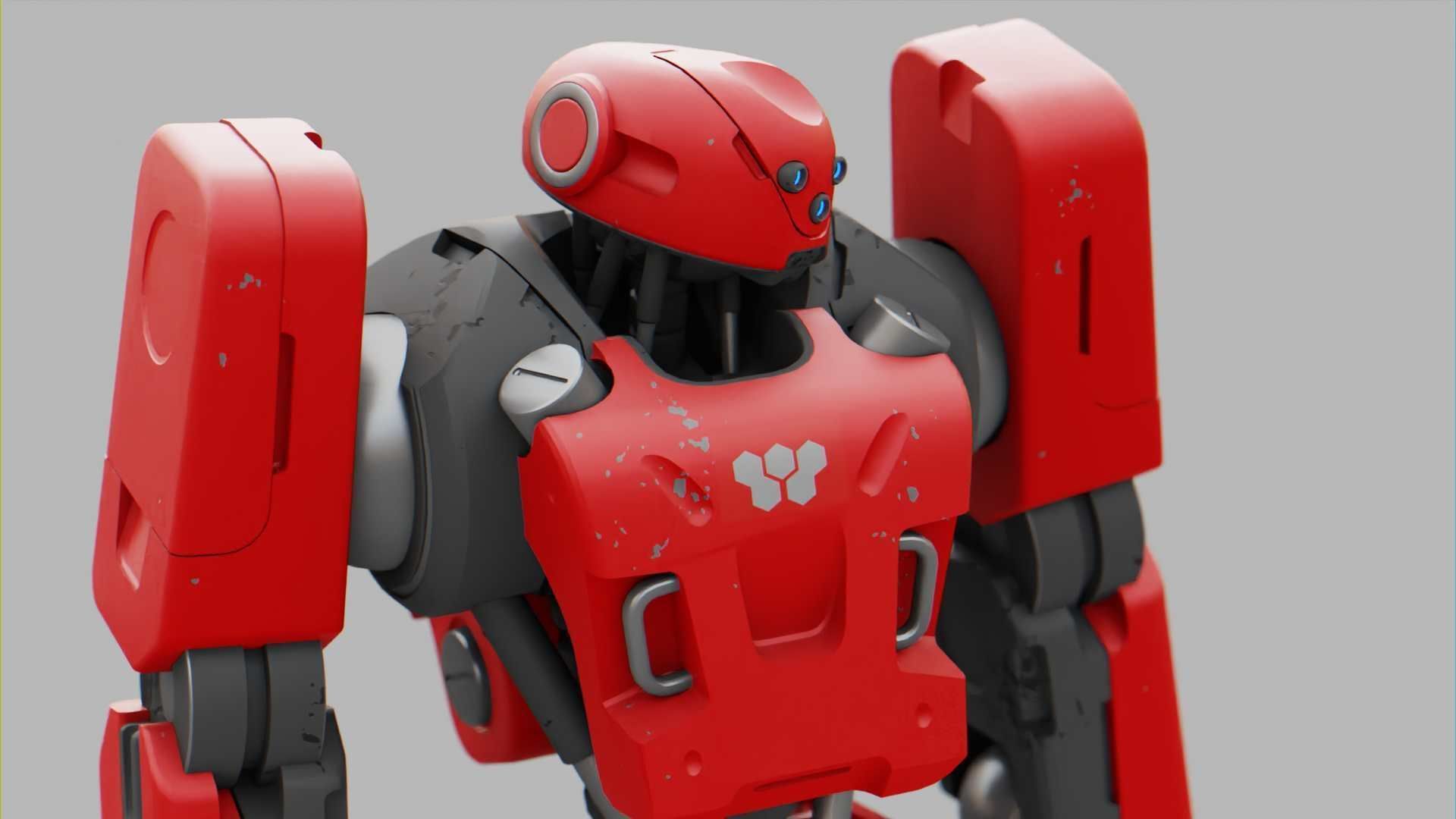 MECHA SOLDIER RIGGED 3D model rigged | CGTrader