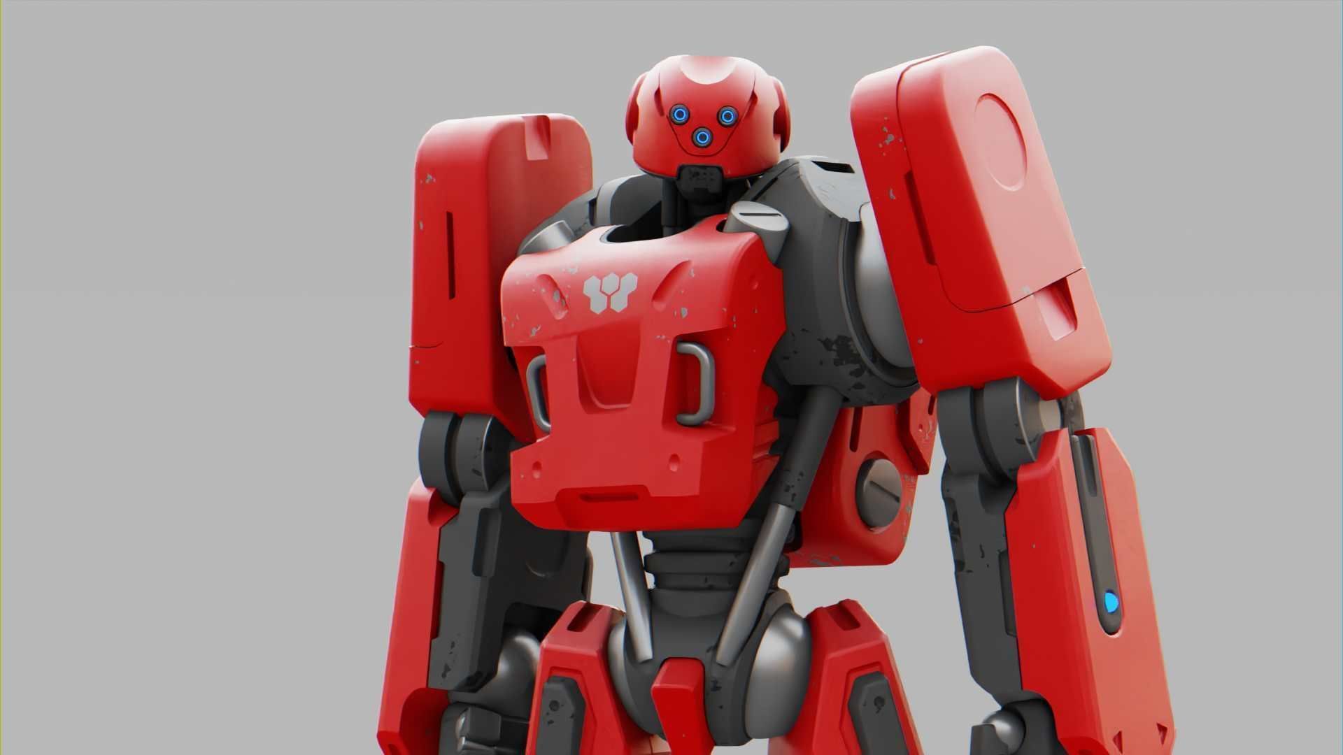 MECHA SOLDIER RIGGED 3D model rigged | CGTrader