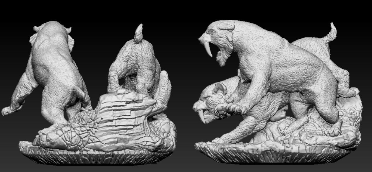 Saber-Toothed Tiger 3D model 3D printable | CGTrader