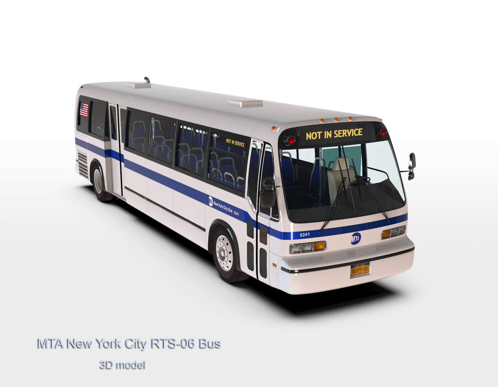 MTA New York City RTS-06 Bus 3D model rigged | CGTrader