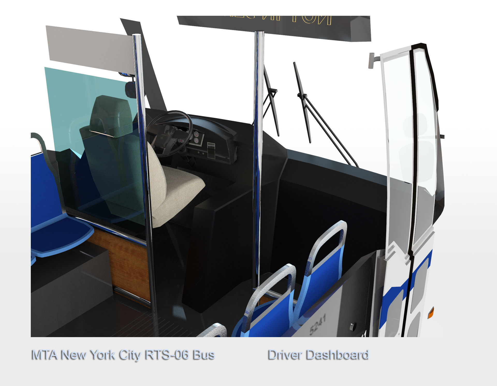 MTA New York City RTS-06 Bus 3D model rigged | CGTrader