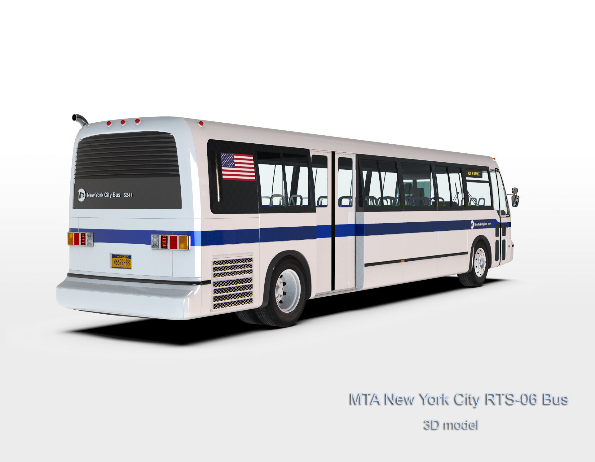 MTA New York City RTS-06 Bus 3D model rigged | CGTrader