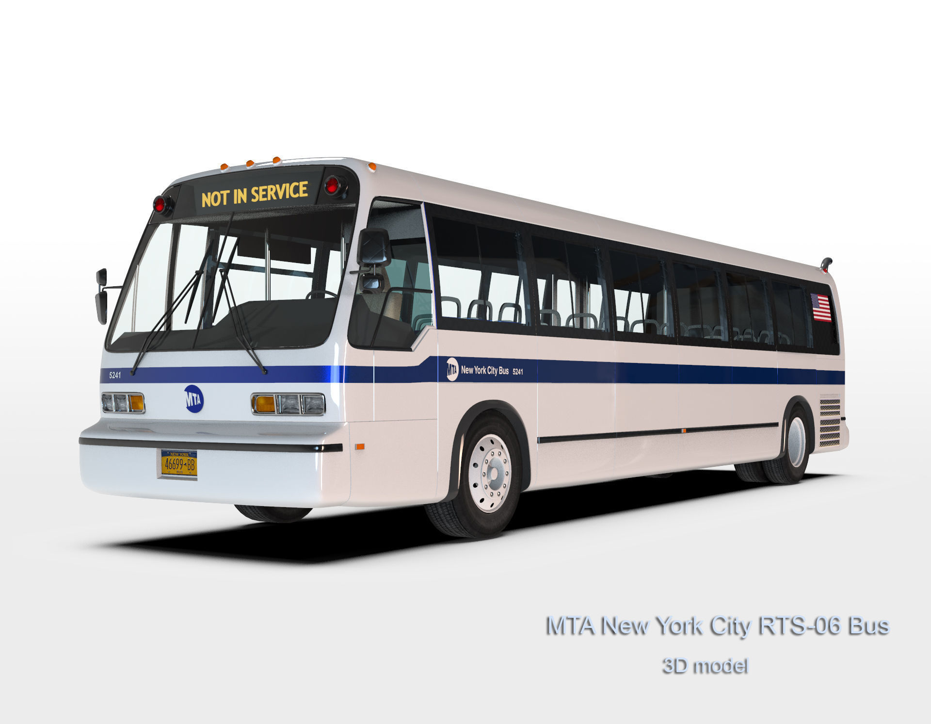 MTA New York City RTS-06 Bus 3D model rigged | CGTrader