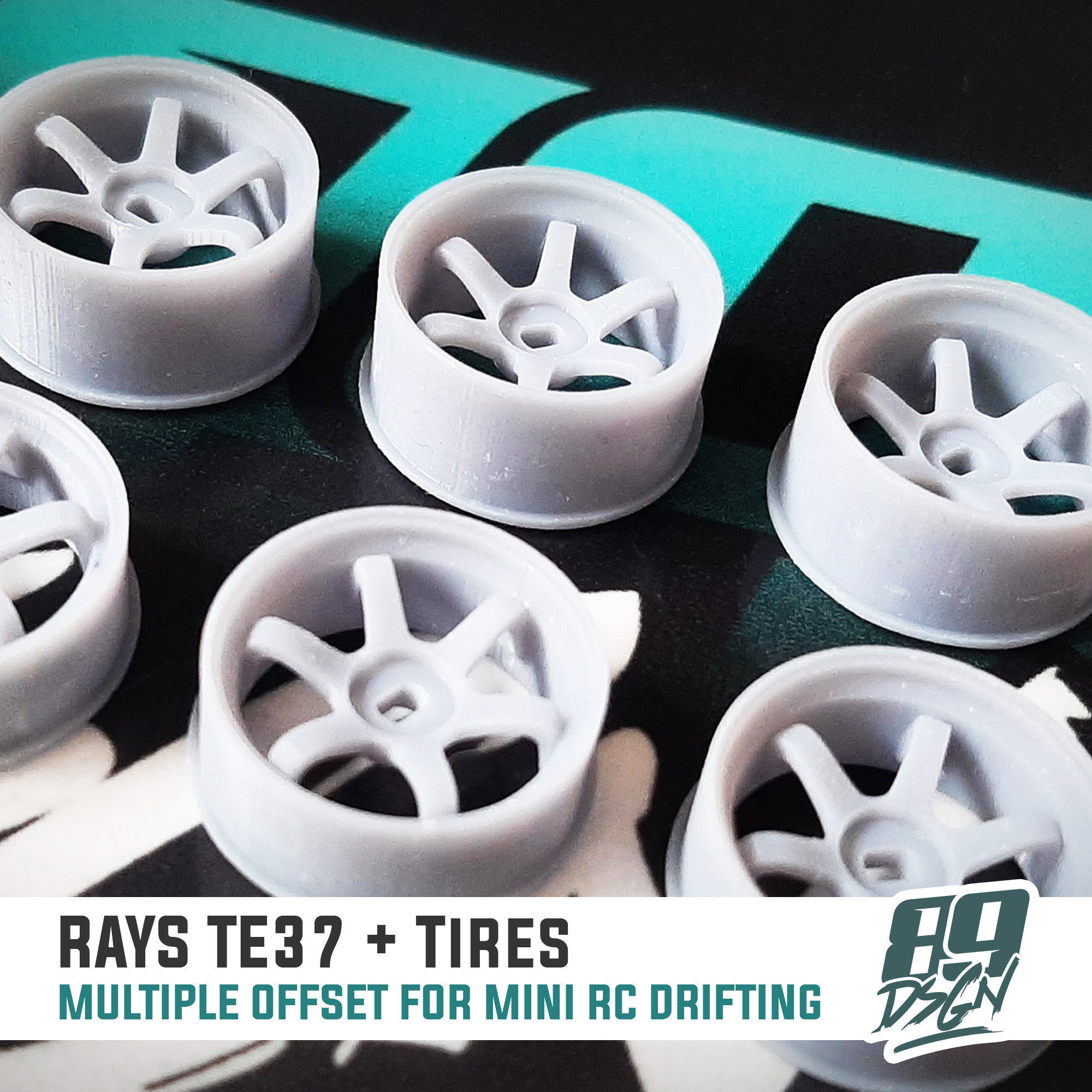 RAYS TE37 wheels set for RC drifting wltoys miniz - multi offset 3D ...