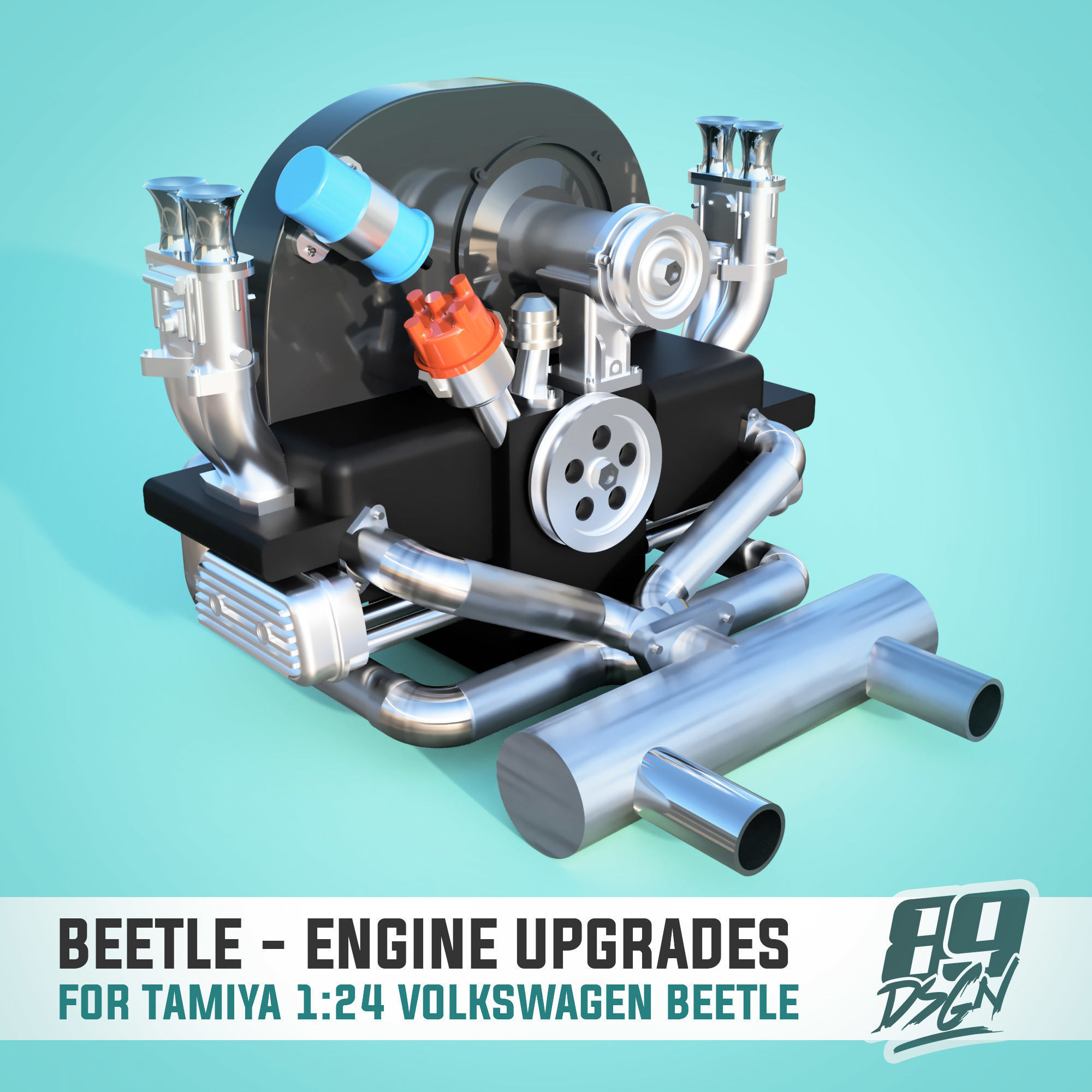 VW Tamiya 1300 Beetle - Engine upgrade parts kit 3D model 3D printable | CGTrader
