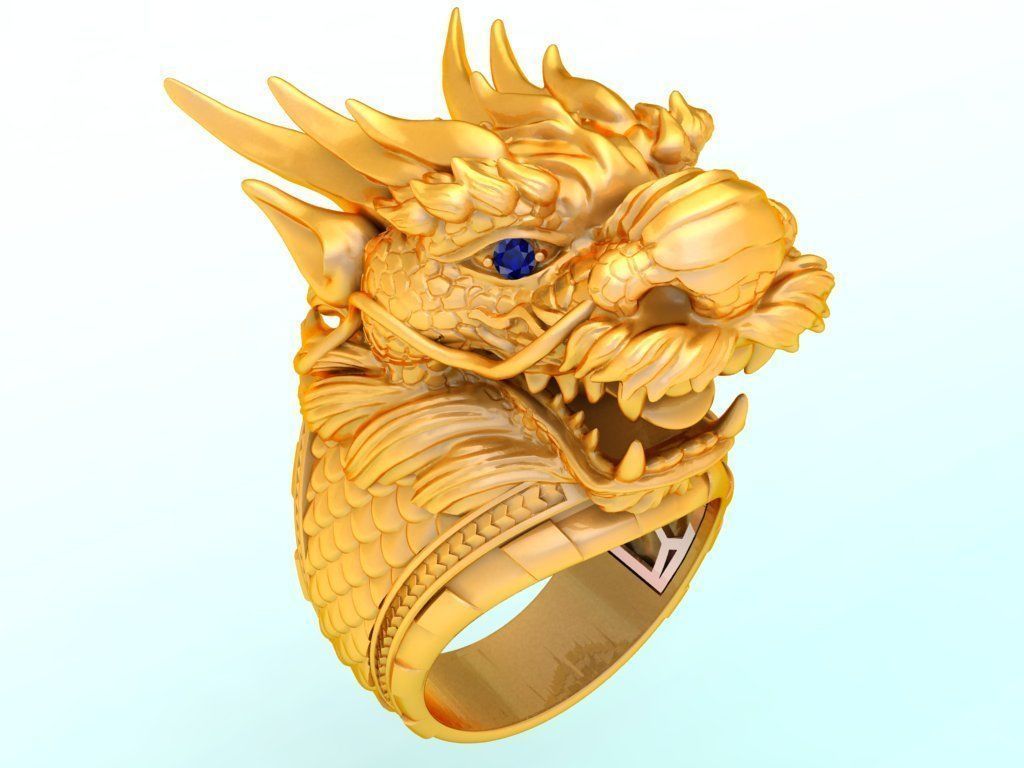 Dragon Ring - Mens Ring - N931 3D model 3D printable | CGTrader