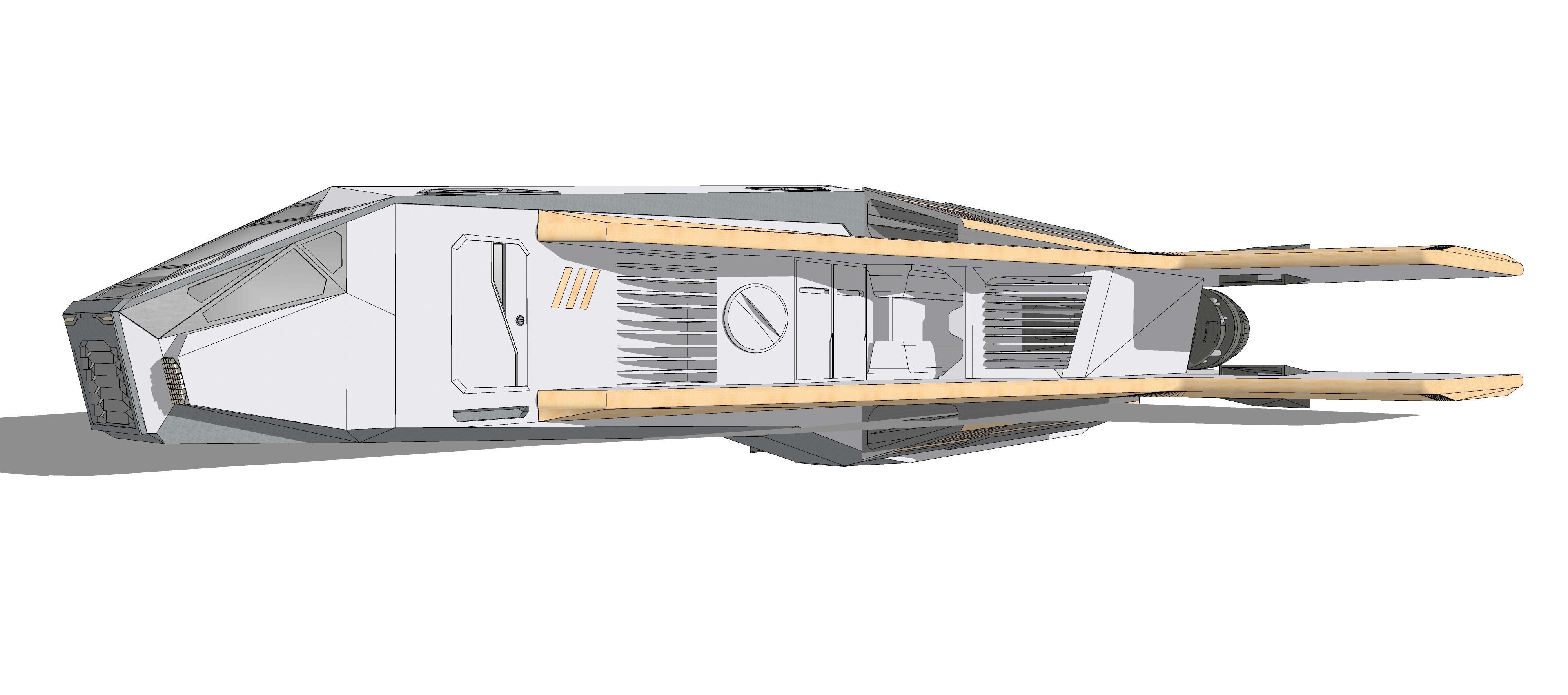 Sci-fi Neo Spacecraft 002 3D model | CGTrader