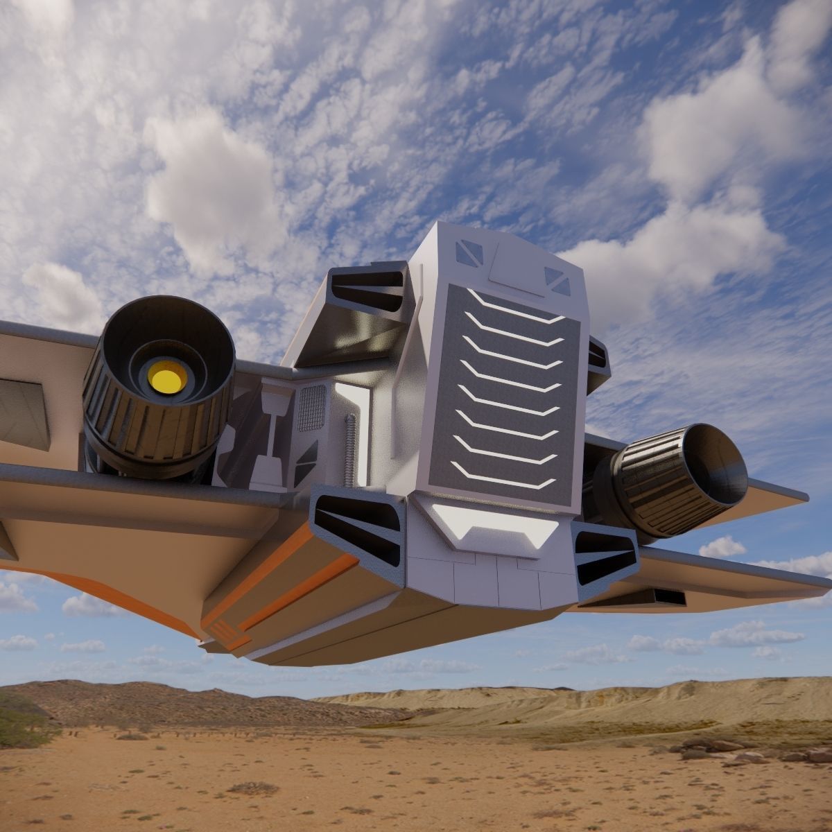 Sci-fi Neo Spacecraft 002 3D model | CGTrader