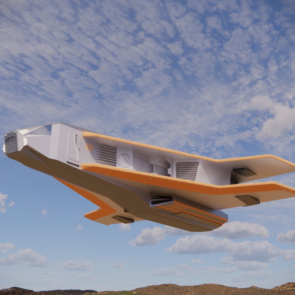 Sci-fi Neo Spacecraft 002 3D model | CGTrader