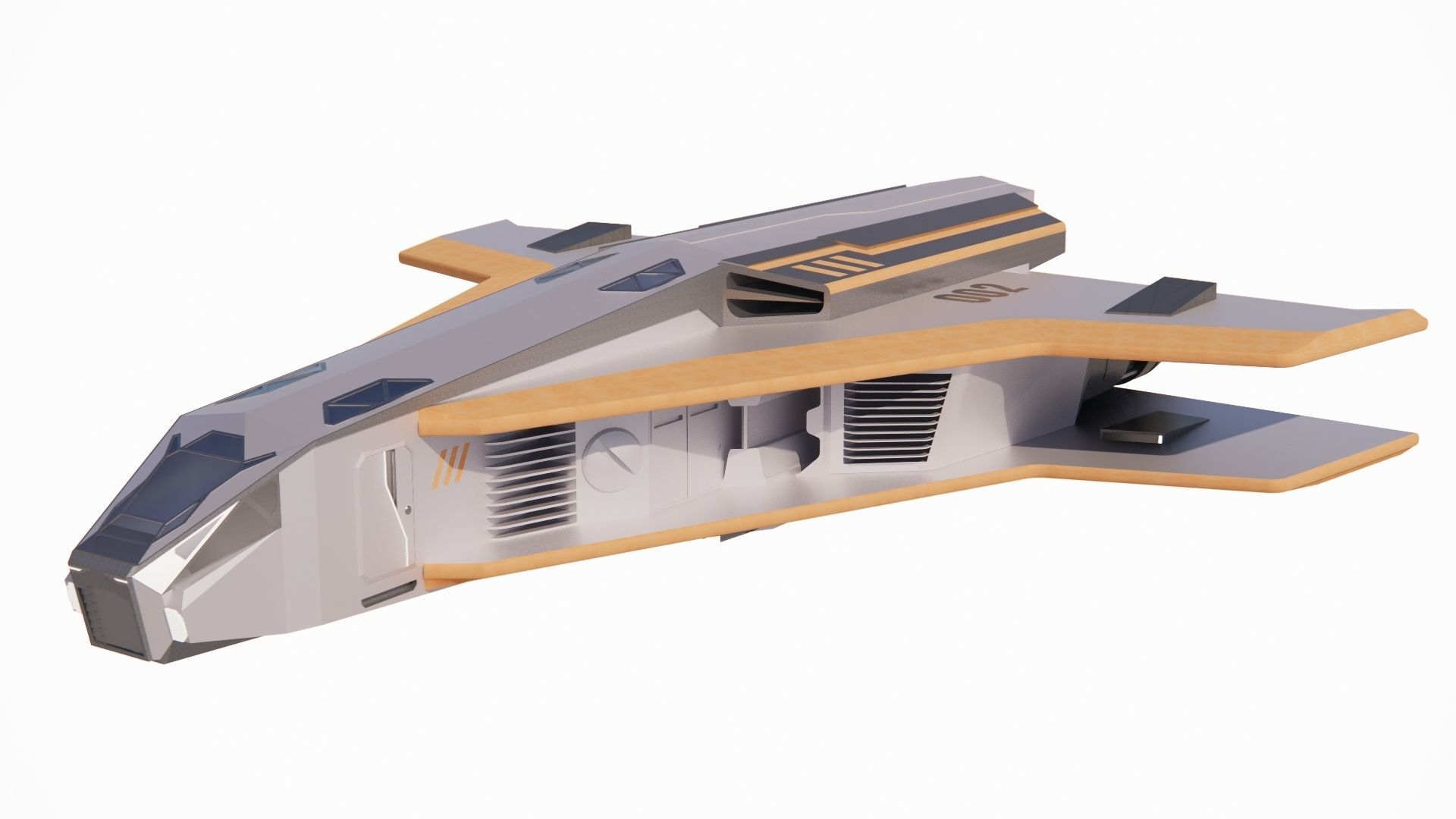 Sci-fi Neo Spacecraft 002 3D model | CGTrader