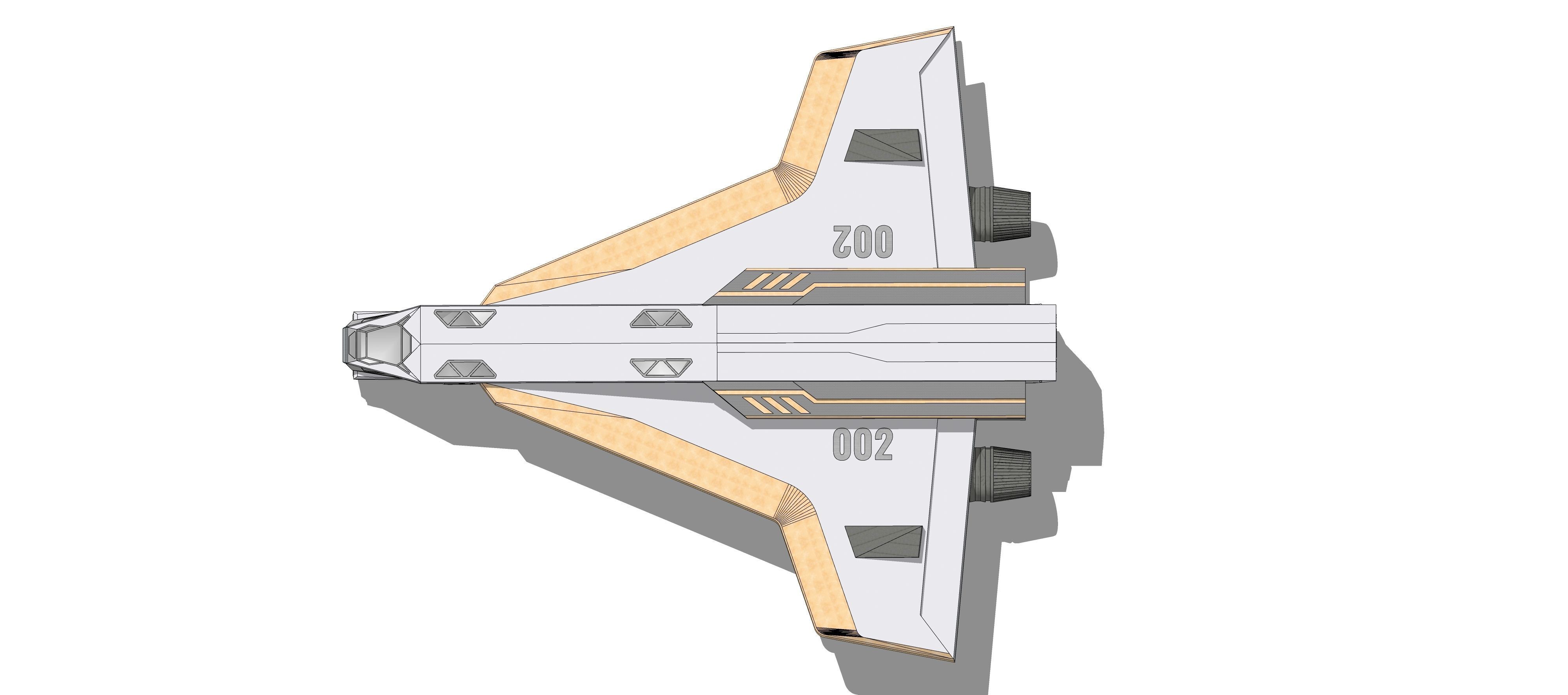 Sci-fi Neo Spacecraft 002 3D model | CGTrader