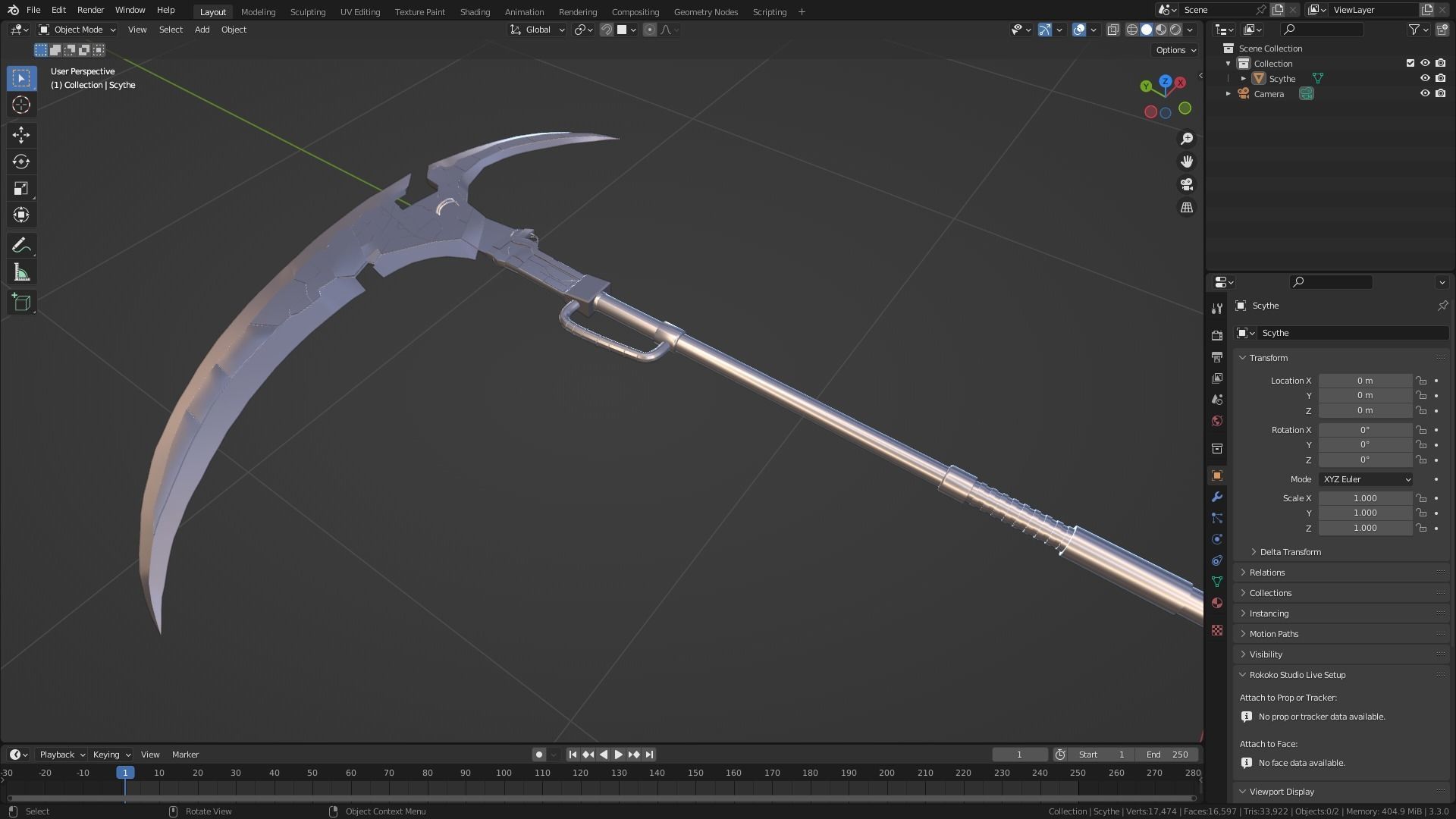 3D model Sci-Fi Scythe 3D model VR / AR / low-poly | CGTrader