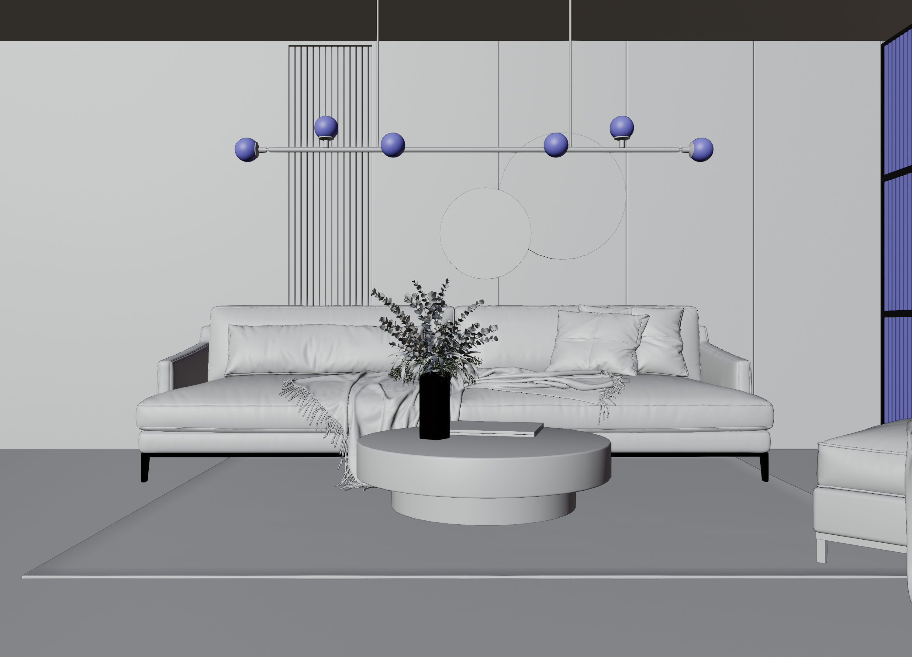 Living Room with Workspace Scene in Native Blend File 3D model | CGTrader