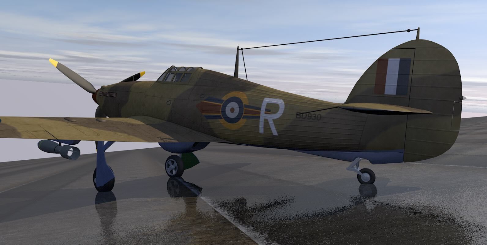 Hawker Hurricane Mk-2c Tropical 3D model | CGTrader