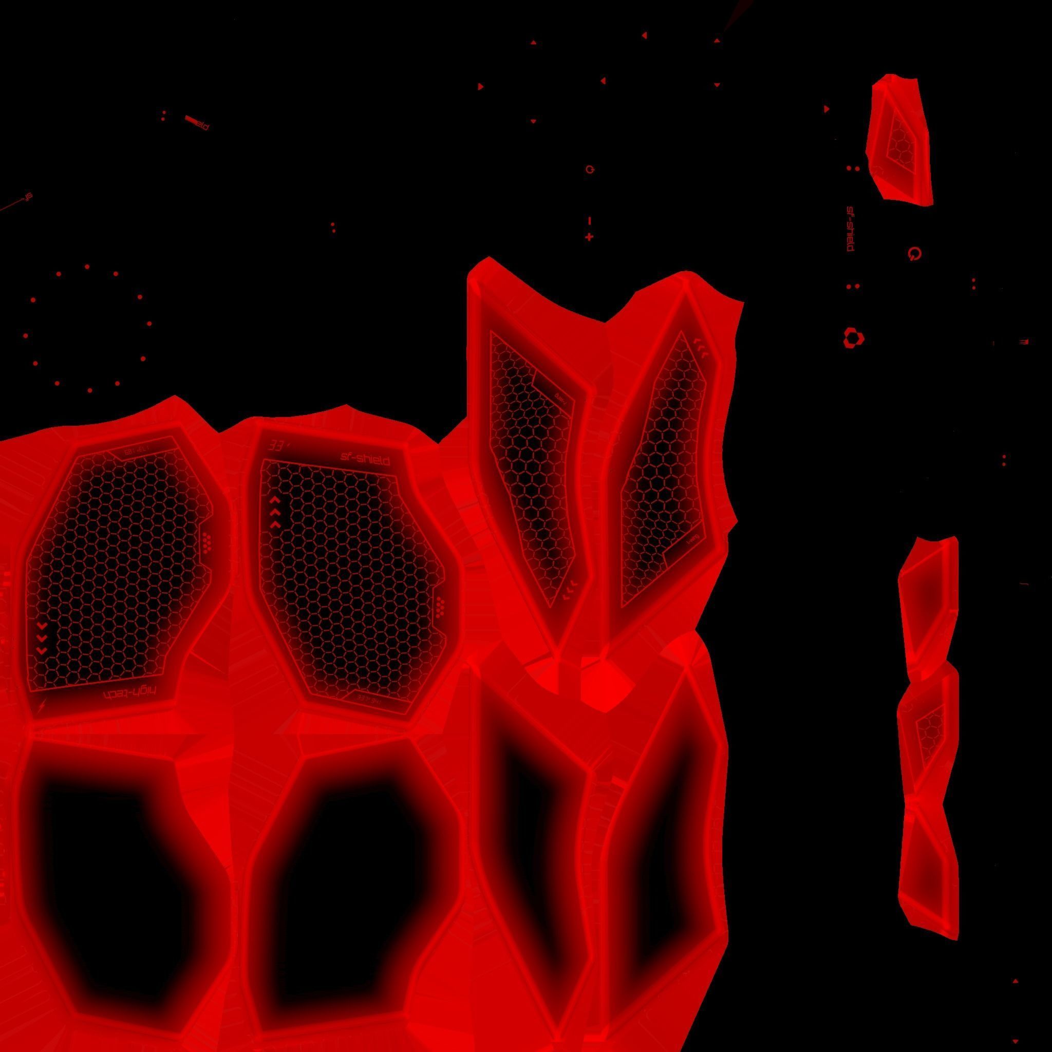 3D model SciFi Shield A04 Red Black - Sci Fi Weapon Design VR / AR / low-poly | CGTrader