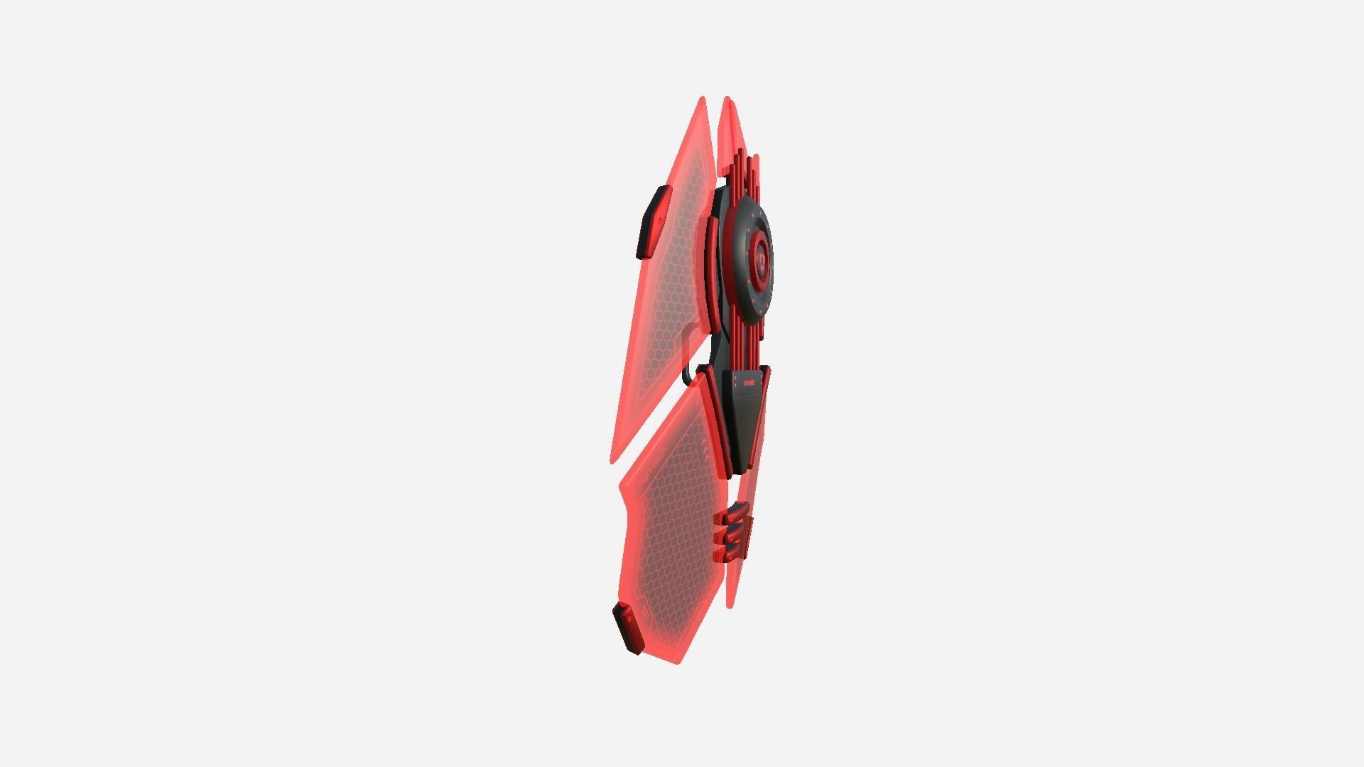 3D model SciFi Shield A04 Red Black - Sci Fi Weapon Design VR / AR / low-poly | CGTrader