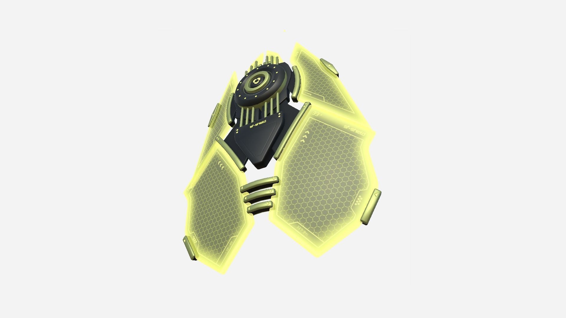 3D model SciFi Shield A05 Black Yellow - Sci Fi Weapon Design VR / AR ...
