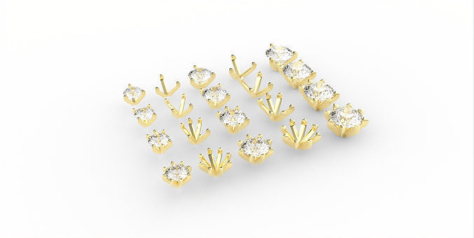 Stone Setting Collection Semi-finished chatons 3D model 3D printable ...