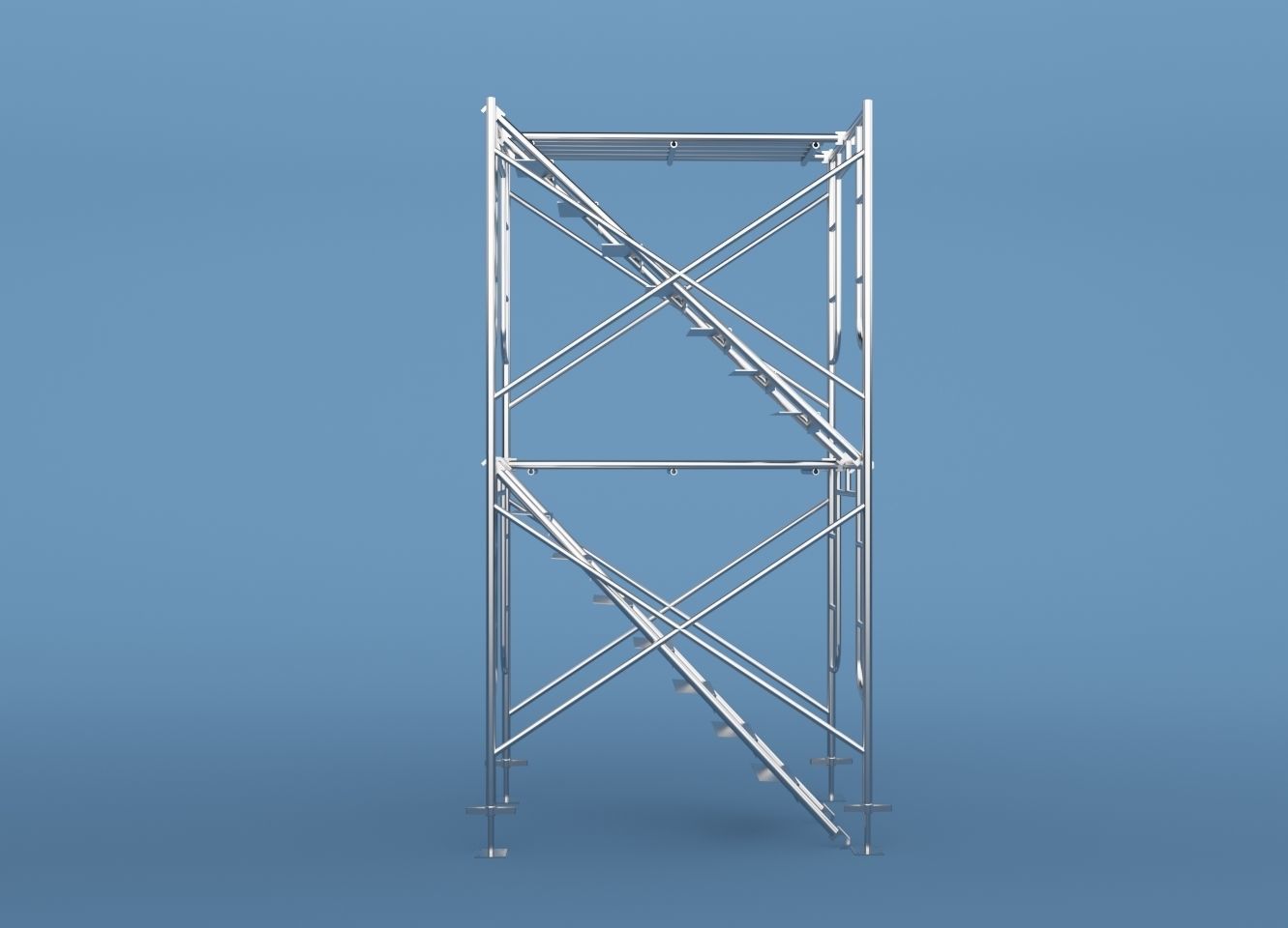 Scaffolding metal tower with stairs 3D model | CGTrader