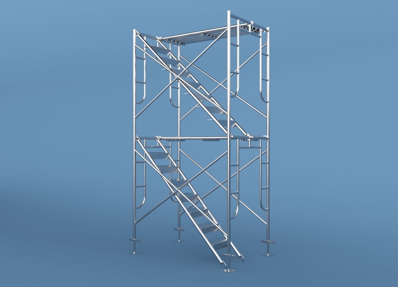 Scaffolding metal tower with stairs 3D model | CGTrader