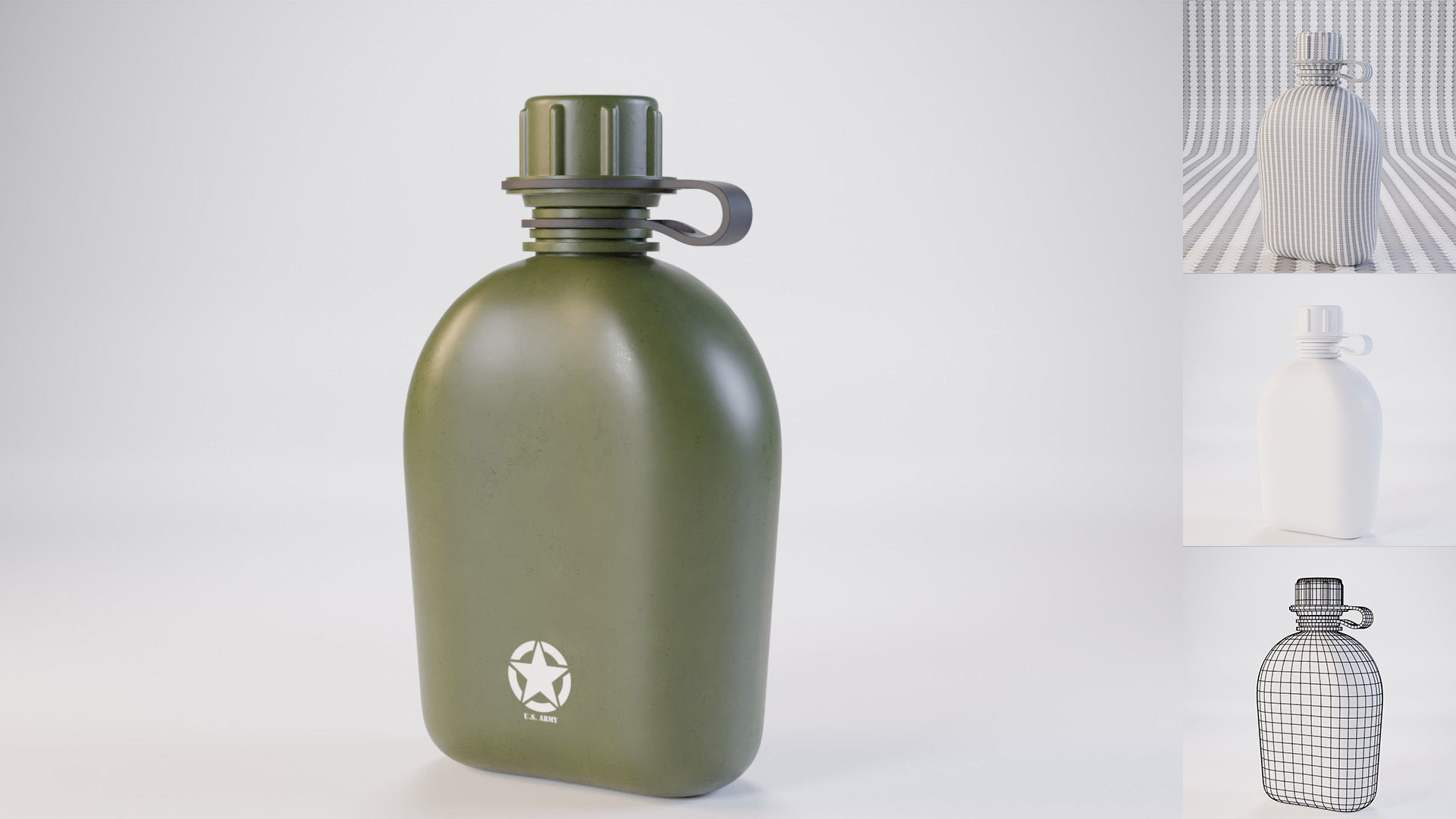 3D model Canteen Military 12x21x7 VR / AR / low-poly | CGTrader