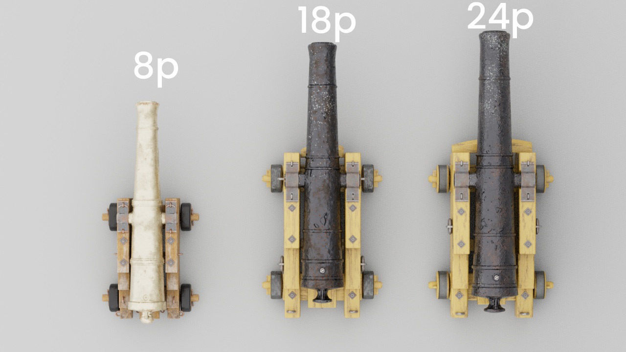 8-Pound Naval Cannon 3D model | CGTrader
