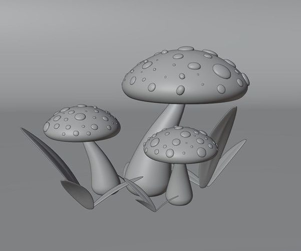 3D model Fungus three mushrooms VR / AR / low-poly | CGTrader