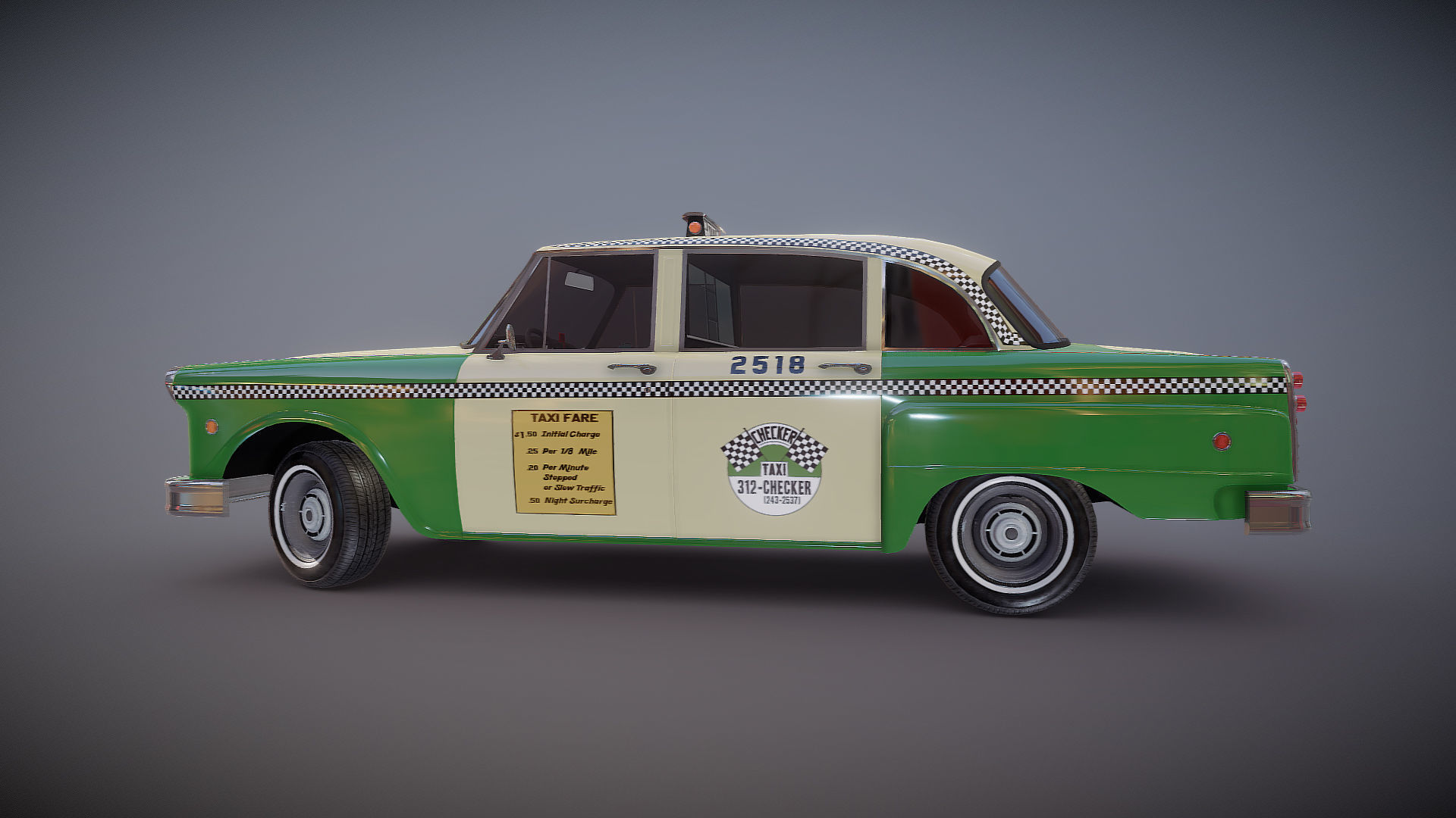 3D model Vintage chicago taxi VR / AR / low-poly | CGTrader