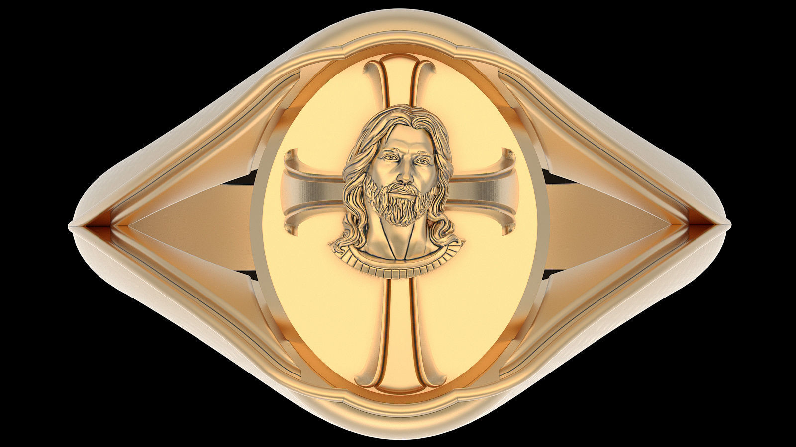 Jesus Christ ring silver gold printable jewelry 3D model 3D model 3D ...