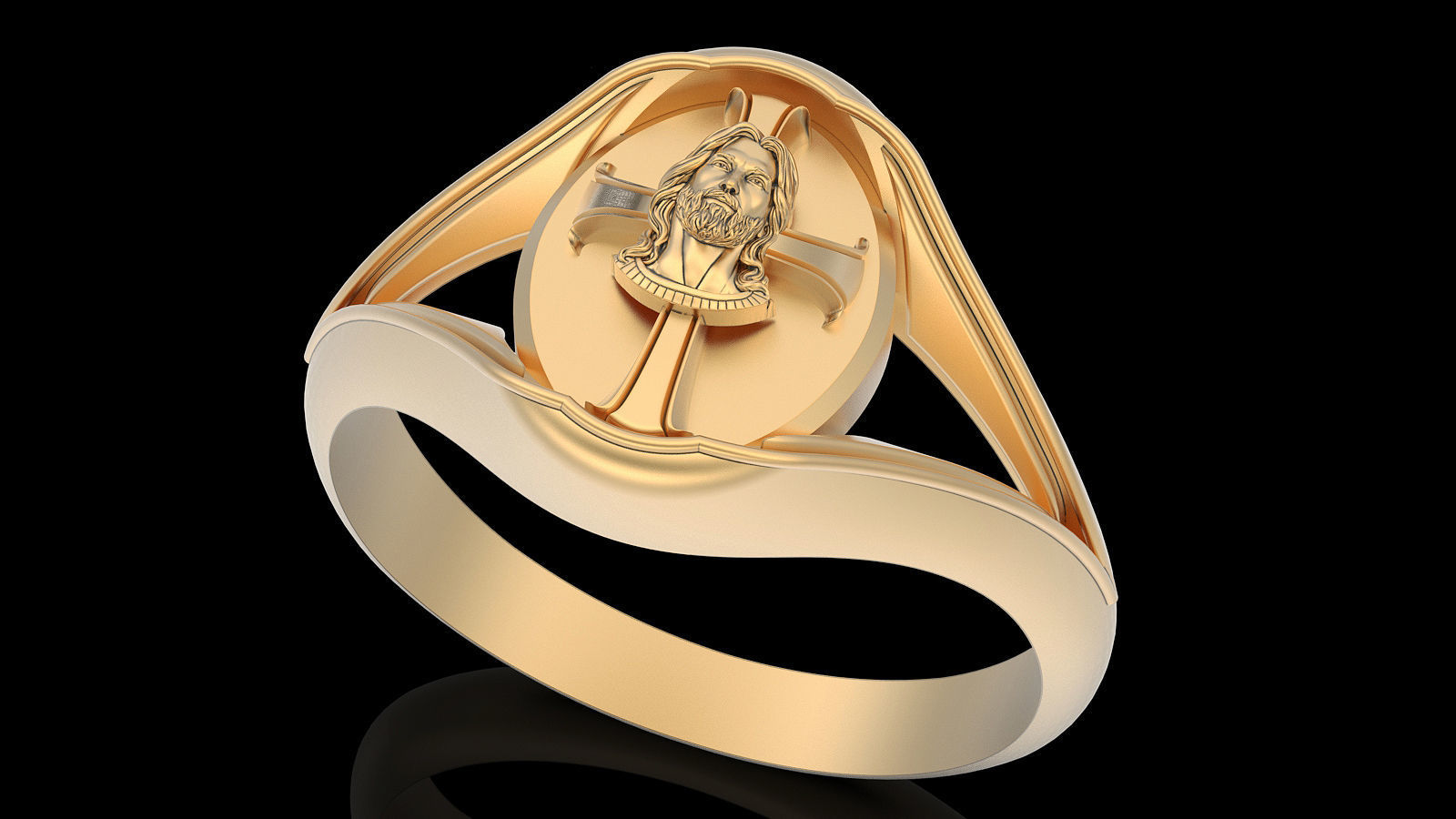 Jesus Christ ring silver gold printable jewelry 3D model 3D model 3D ...