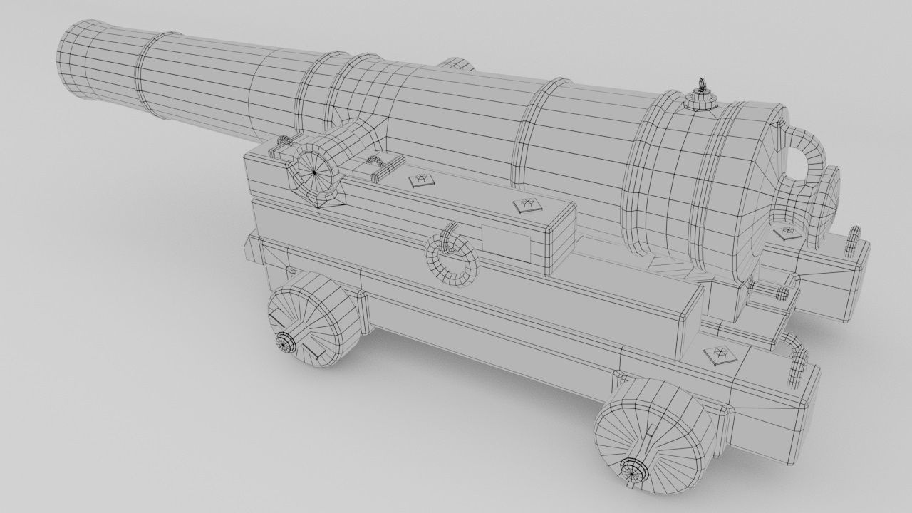 24-Pound Naval Cannon 3D model | CGTrader
