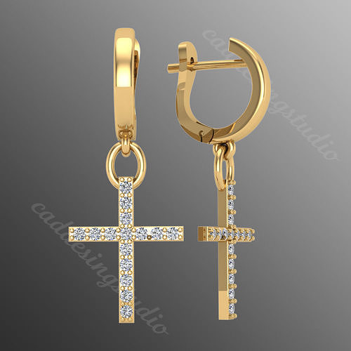 Earrings od101 3D model 3D printable | CGTrader