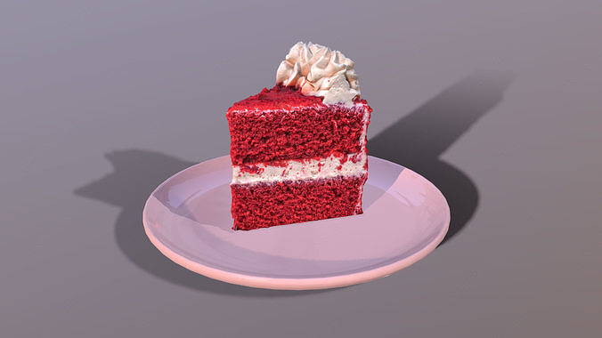 3D model A Slice Of Red Velvet Cake VR / AR / low-poly | CGTrader